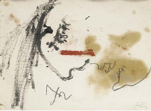 Antoni Tàpies | Bouche et Croix (Mouth and Cross) (1984) | MutualArt