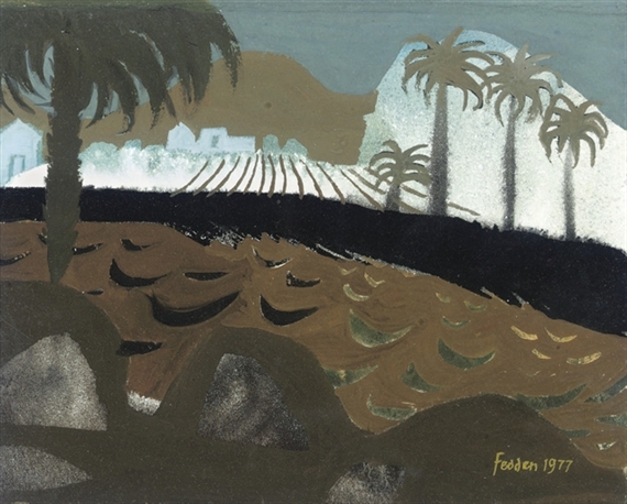 Mary Fedden | Landscape with palm trees (1977) | MutualArt