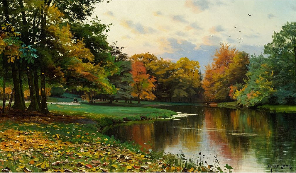 Peder Mork Monsted | Mølleåen on a day in October (1889) | MutualArt