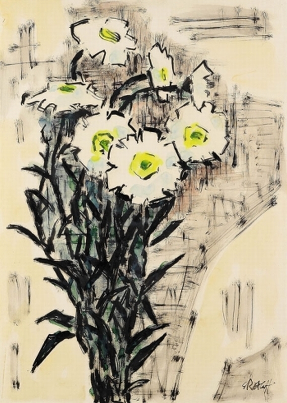 Karl Schmidt-Rottluff | Die weissen Blumen (1968) | MutualArt