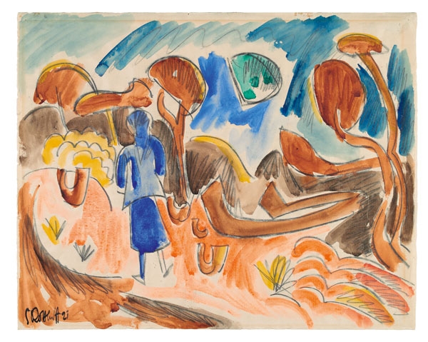 Karl Schmidt-Rottluff | Mädchen in der Heide (1921) | MutualArt