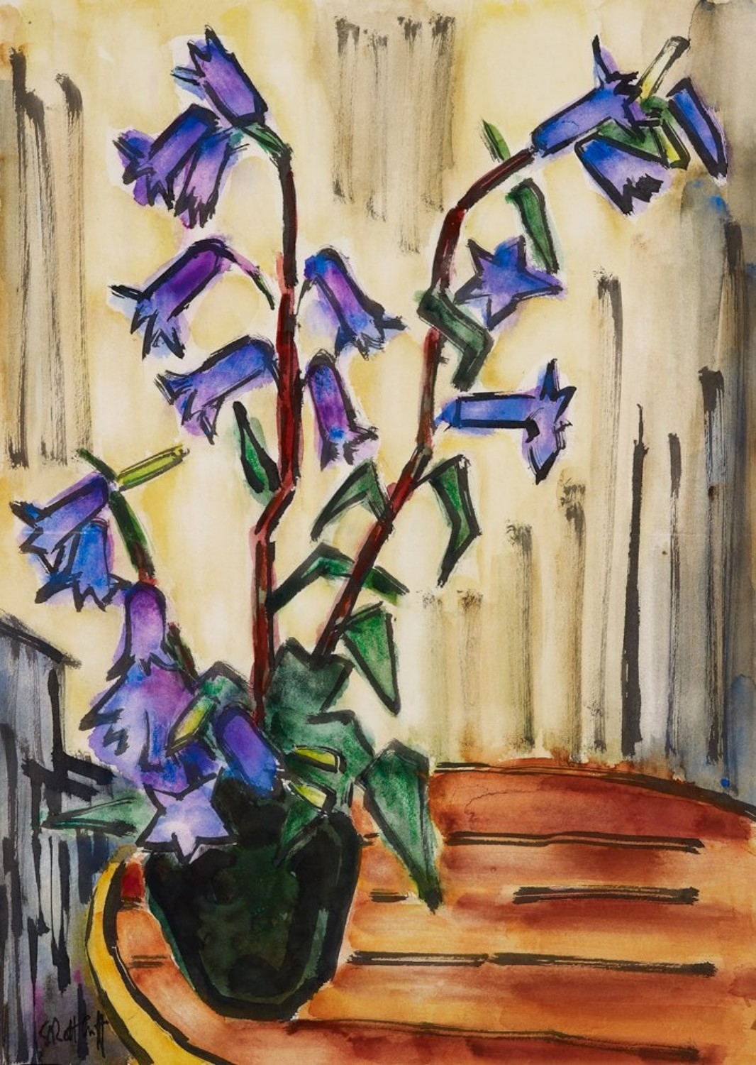 Karl Schmidt-Rottluff | Blaue Glockenblumen (1963) | MutualArt