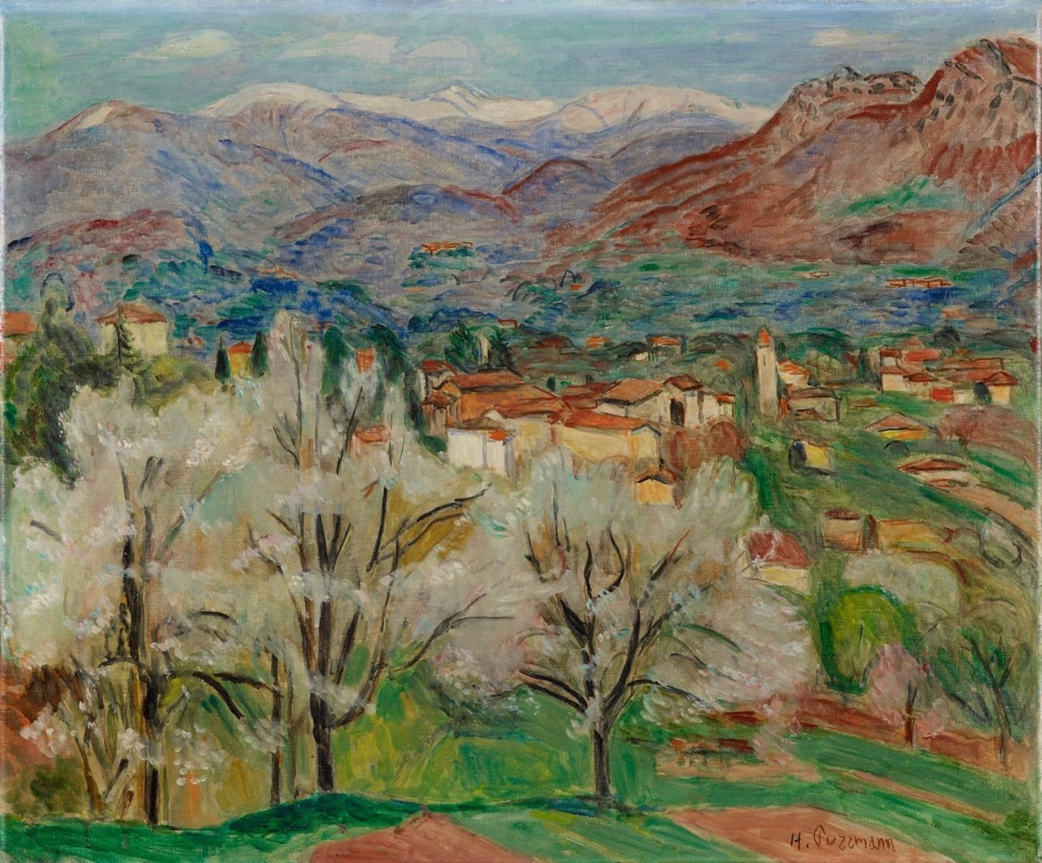 Hans Purrmann | Bowl of Fruits with Pineapple and Jug (1950) | MutualArt