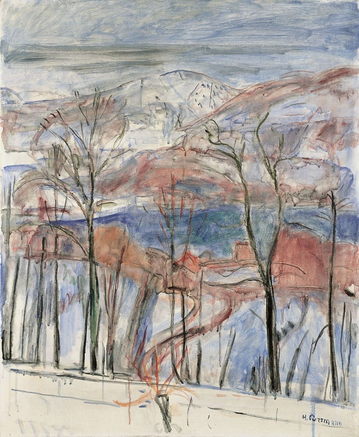 Hans Purrmann | Bowl of Fruits with Pineapple and Jug (1950) | MutualArt