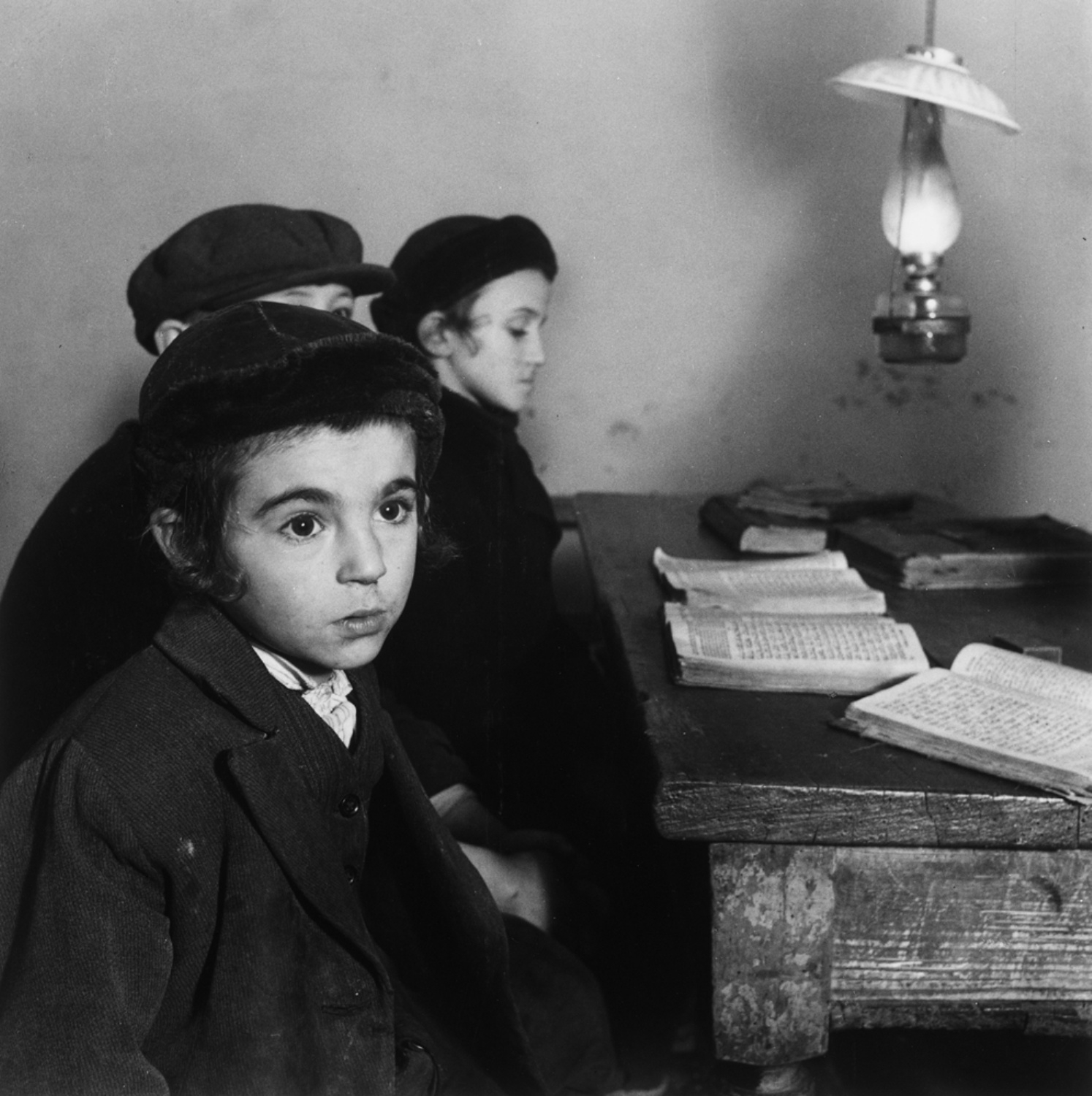 Roman Vishniac | CARPATHO RUTHENIA. THREE STUDENT SCHOOL (1938) | MutualArt