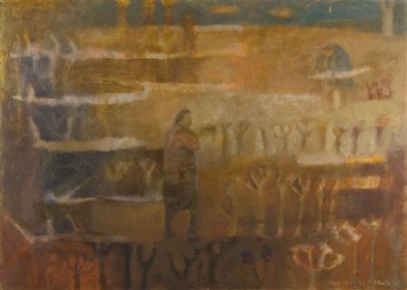 Mary Newcomb | WOMAN AND ORCHARD (1960) | MutualArt