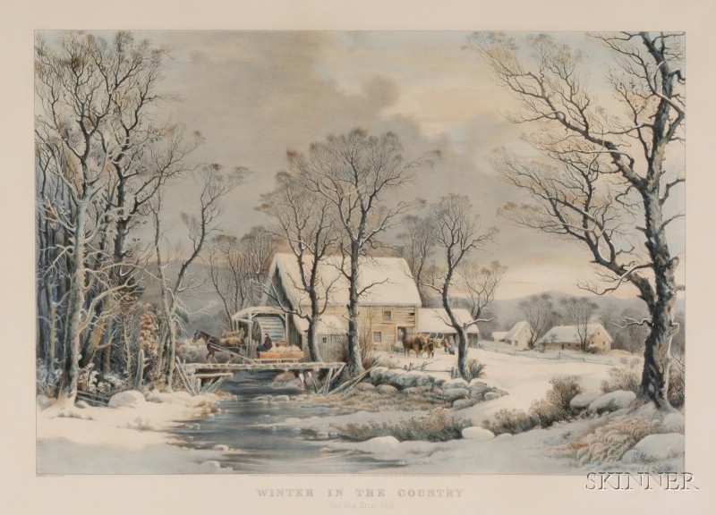Currier And Ives The Old Grist Millnull