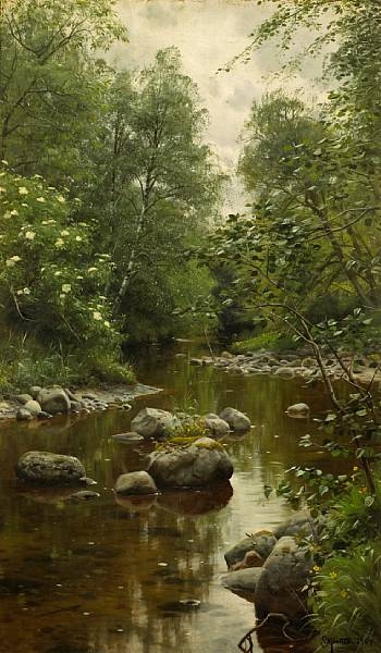 Peder Mork Monsted | The brook (1904) | MutualArt