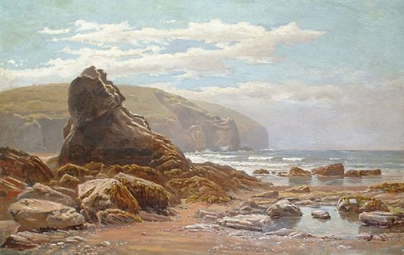 Samuel Phillips Jackson | Low tide at the rocky coast | MutualArt