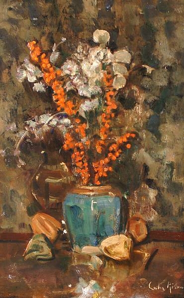Coba Ritsema | Pyracantha in a ginger jar | MutualArt