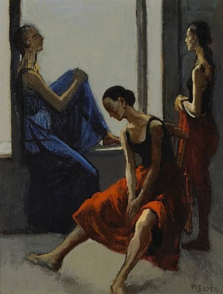 Moses Soyer | Dancers against a Window | MutualArt