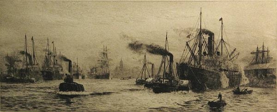 William Lionel Wyllie | The Clyde at Govan (1914) | MutualArt