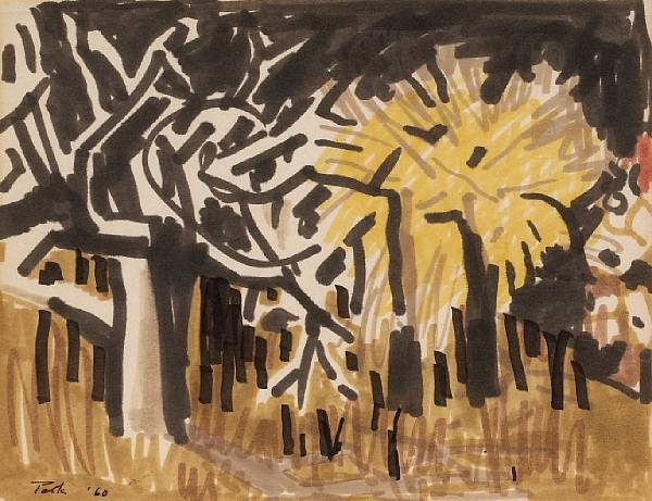 David Park | Untitled (Nude Figure Lying Prone) (Circa 1955) | MutualArt