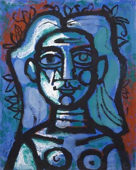 Byron Browne | Head of a Woman (1952) | MutualArt
