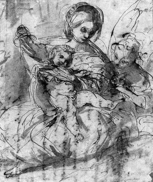 Alessandro Tiarini | THE MADONNA AND CHILD WITH AN ANGEL | MutualArt