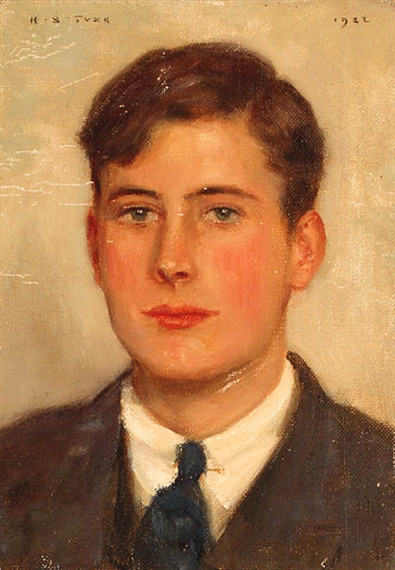 Henry Scott Tuke | Portrait of a young Man (1922) | MutualArt