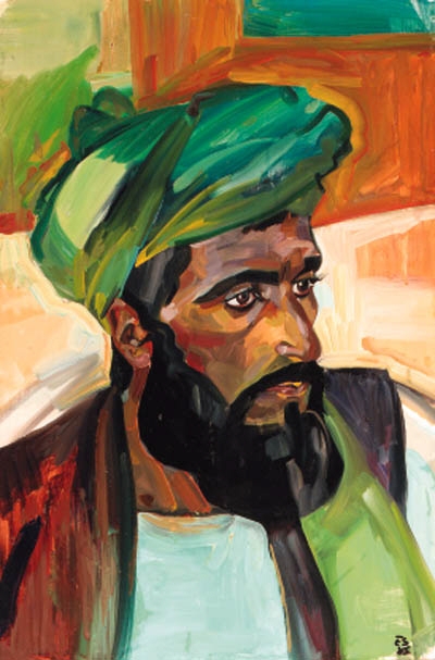 Emma Sergeant | Study of an Afghan in a green Turban | MutualArt