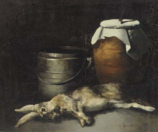 Germain Théodore Ribot | Nature morte au lapin | MutualArt