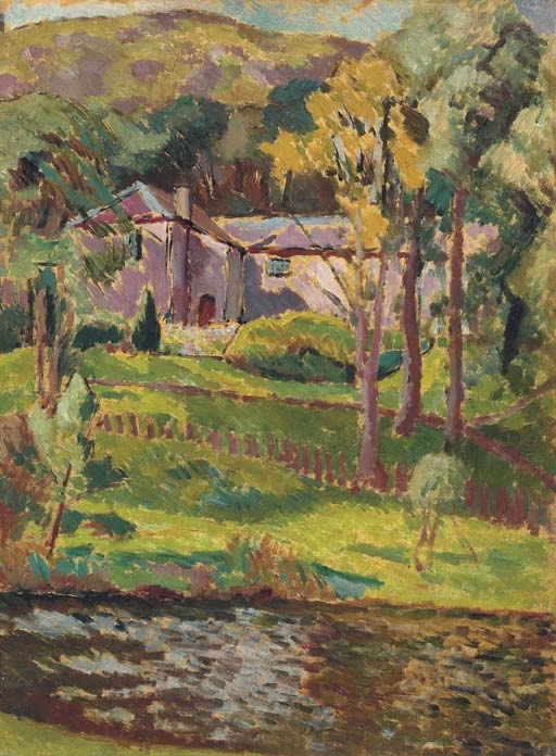 Vanessa Bell | Landscape view near Guildford (Circa 1910) | MutualArt