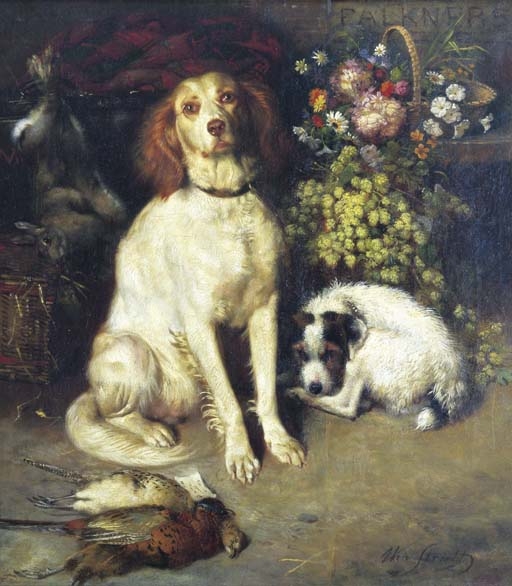 William Strutt | Dogs with Flowers and Game | MutualArt