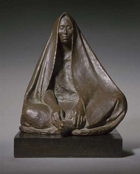 Francisco Zuñiga | Mujer sentada con rebozo Orante (1971) | MutualArt