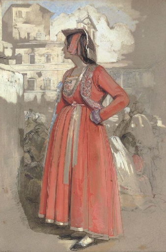 John Frederick Lewis | Study of a young Neapolitan woman, in Rome ...