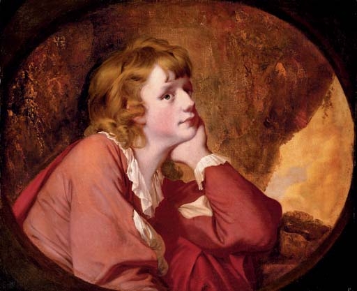 Joseph Wright of Derby | Two boys blowing up a pig bladder balloon ...