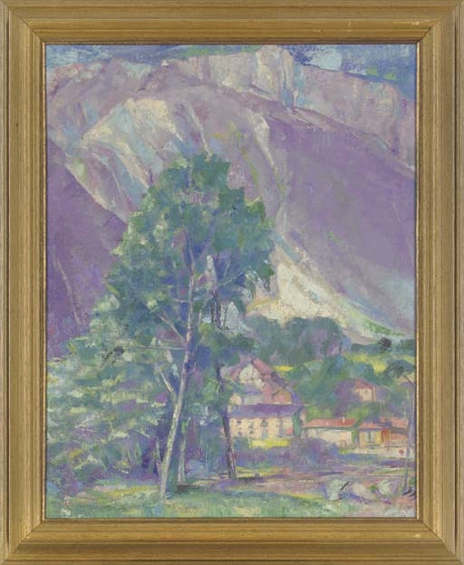 Alfred Wolmark | A village at the base of the mountain | MutualArt