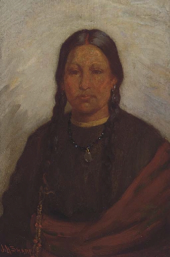 Joseph Henry Sharp | Daughter of Chief Little Chief, Cheyenne | MutualArt