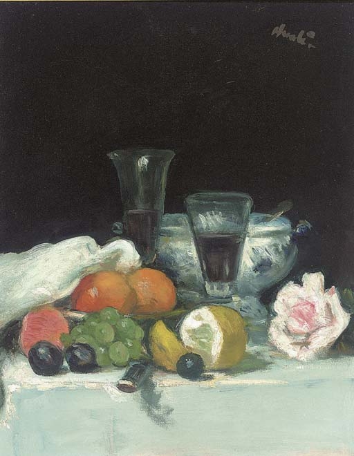 George Leslie Hunter | Still Life with Roses and Fruit | MutualArt