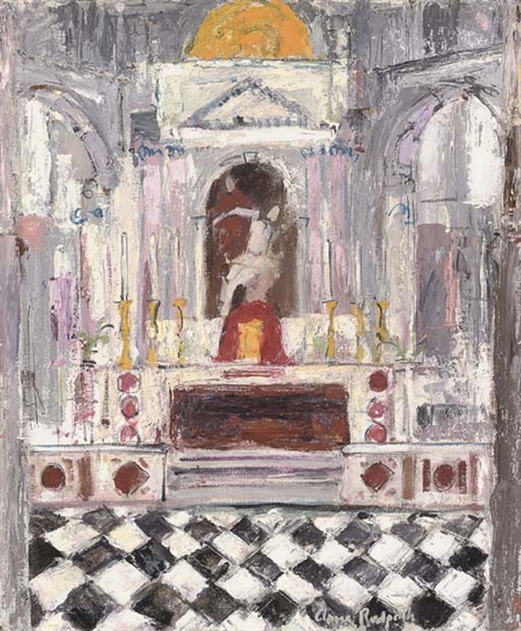 Anne Redpath | Church Interior at the altar table | MutualArt