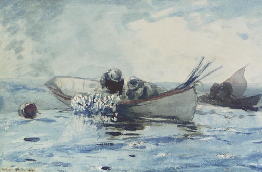 Winslow Homer | Two Men Rowing on a Lake (1892) | MutualArt