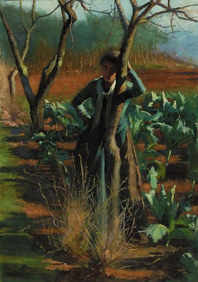 Joseph Milner Kite | Girl in a cabbage Field | MutualArt