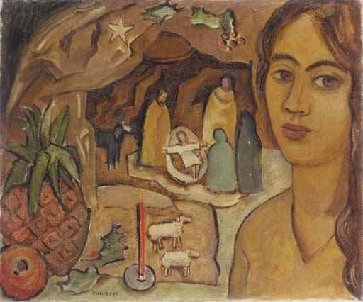 Otto Van Rees | Portrait of Magda and the nativity (Circa 1935) | MutualArt
