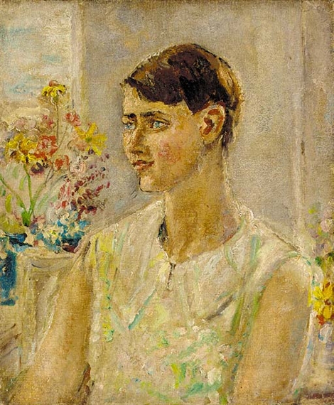 Ethel Walker | Portrait of a Lady with Flowers | MutualArt