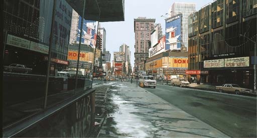 Richard Estes | Times Square at 3:53 P.M., Winter (1985) | MutualArt