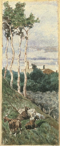 Giovanni Fattori | Capre al pascolo, 1873 | MutualArt