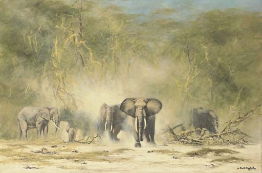 David Shepherd | Elephants at Amboseli | MutualArt