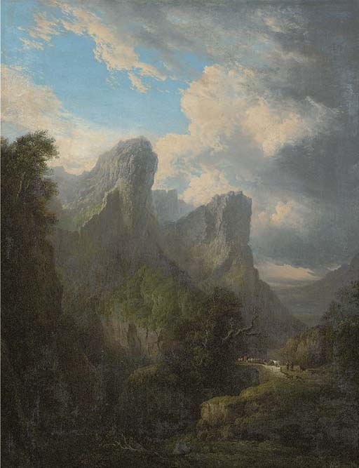 Alexander Nasmyth | View of the Sisters of Glencoe with figures and ...