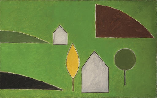 Peter Kinley | House with black hill (1980) | MutualArt