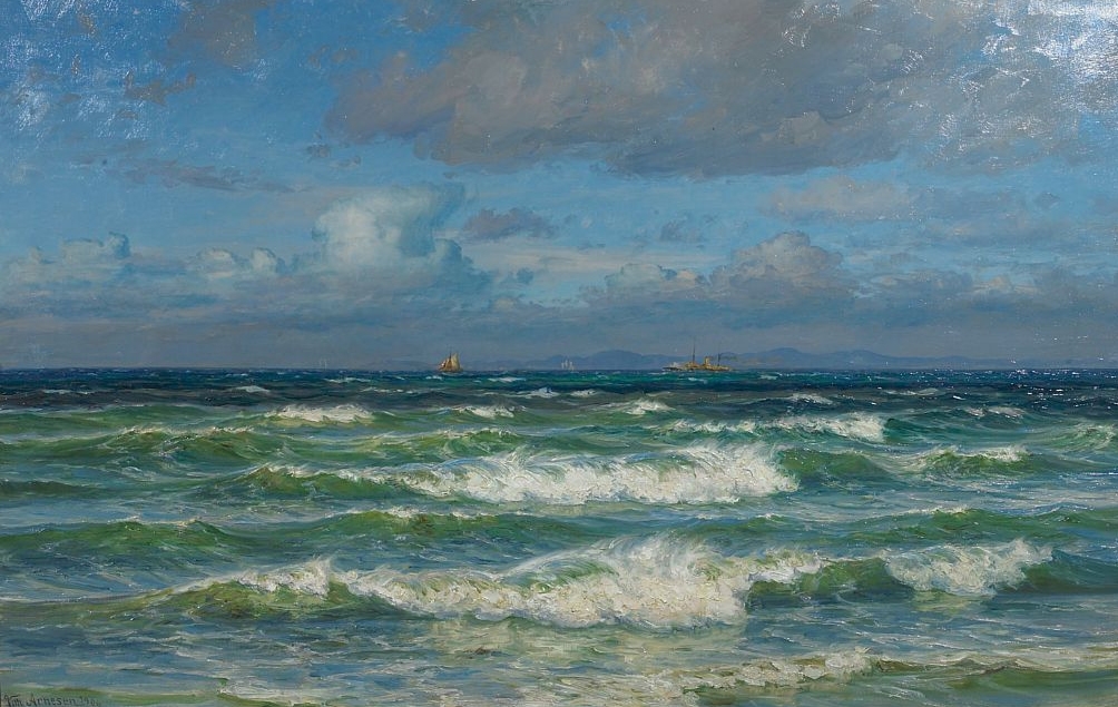 Vilhelm Carl Ferdinand Arnesen | Coastal scenery (1906) | MutualArt