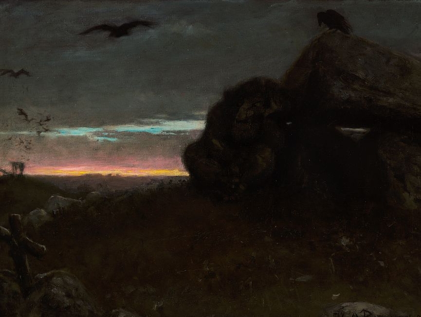 Hans Andersen Brendekilde | A troll at a barrow at dusk | MutualArt