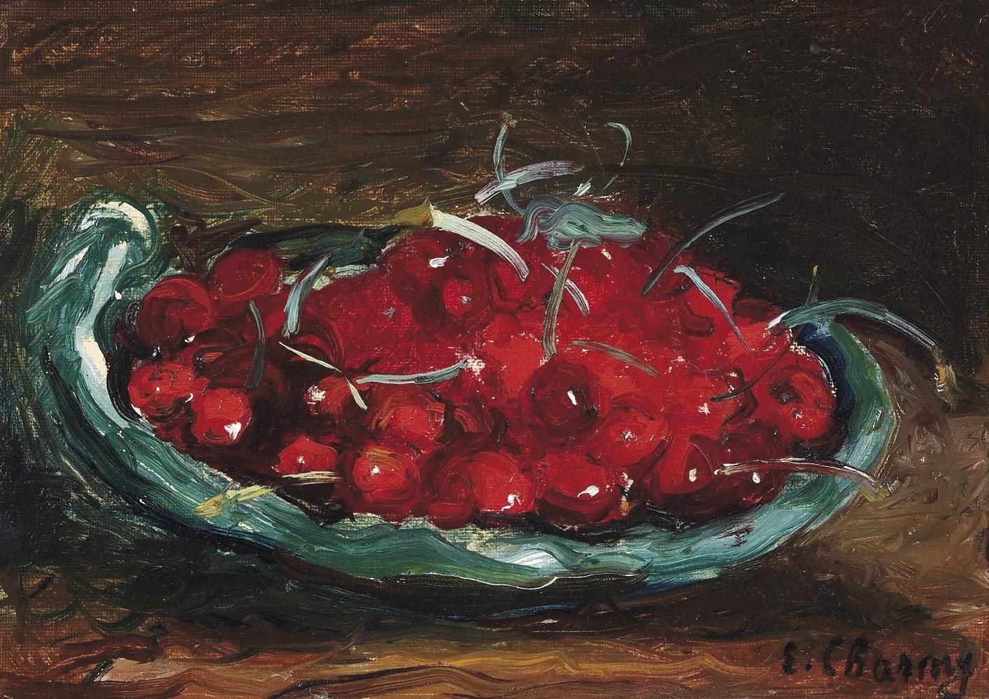 Emilie Charmy | Still life with cherries in a bowl | MutualArt