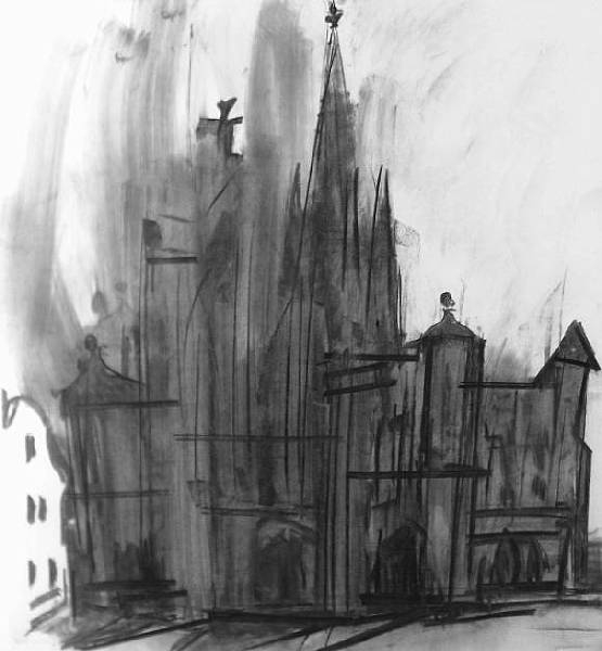 Dennis Creffield | Norwich Cathedral, the west front | MutualArt