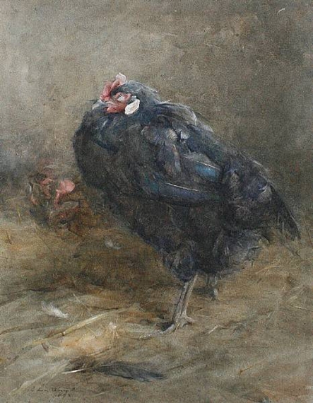 Edwin John‏ Alexander | A chicken (1892) | MutualArt