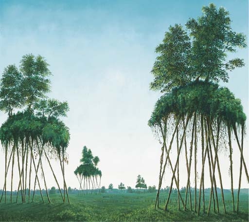 Hans Deuss | Trees in a landscape (1981) | MutualArt