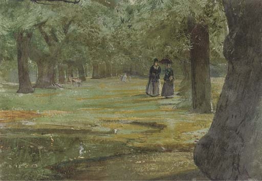 John William Inchbold | An afternoon stroll through the park | MutualArt