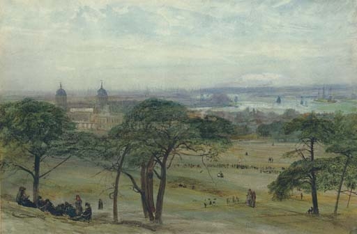 John William Inchbold | A view of Greenwich with the Naval Hospital ...
