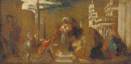 Alexander Runciman | Christ baptising the children | MutualArt