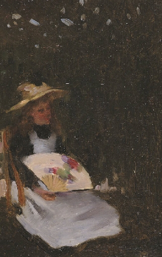 Hugh Ramsay | Young Girl in Hat with Fan | MutualArt
